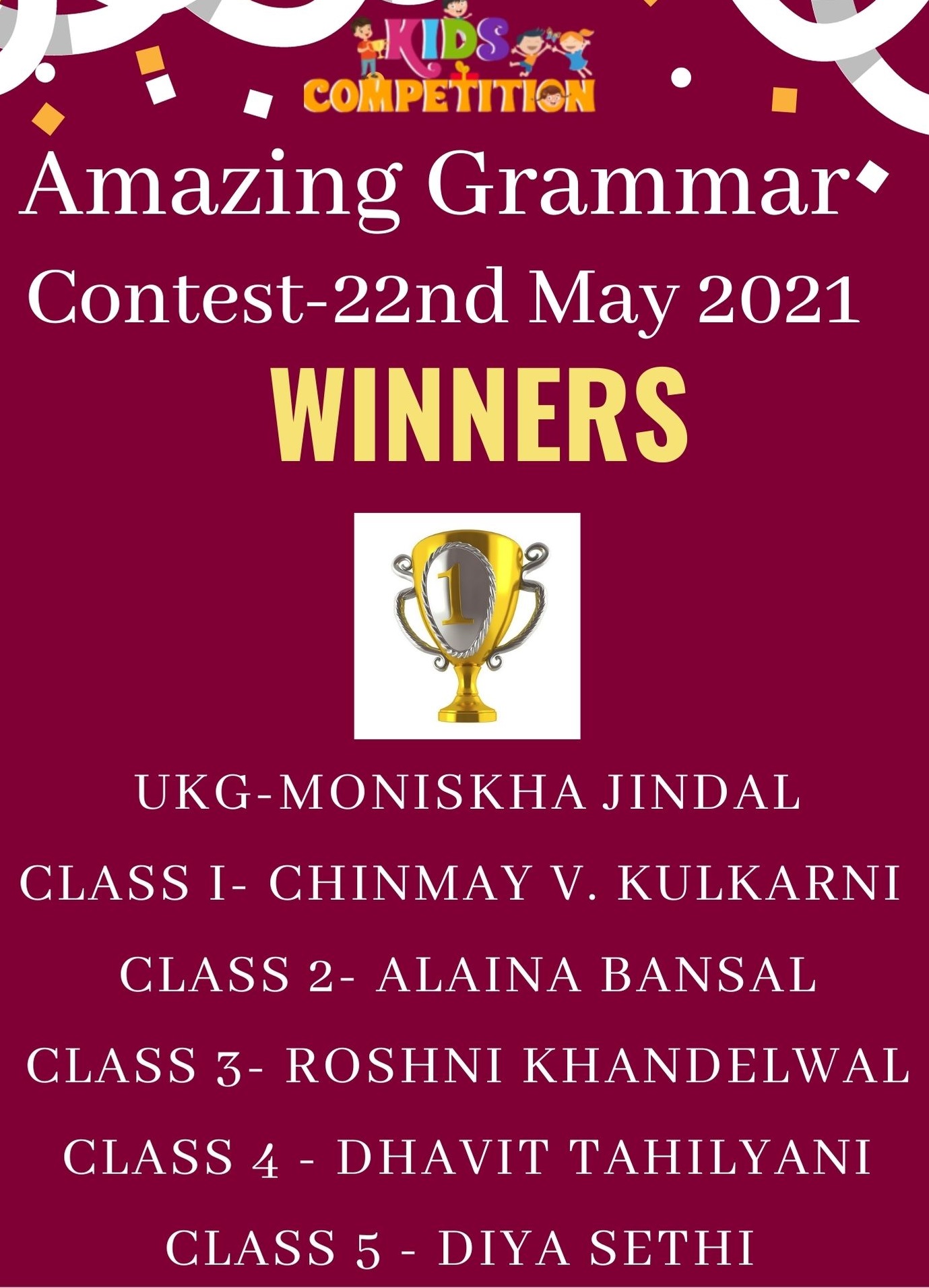 Amazing Grammar Contest 2021 - Kids Competition - Learning