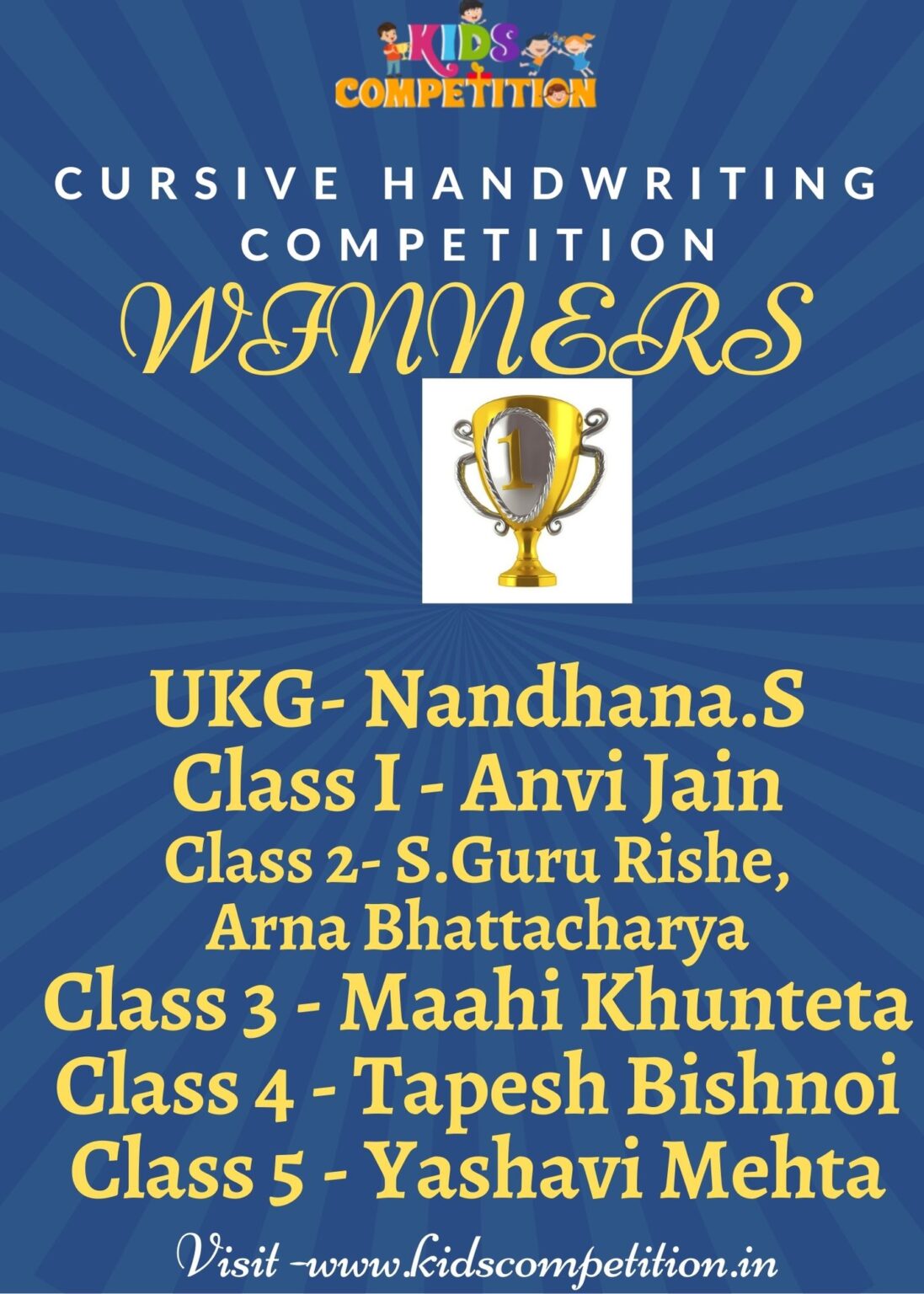 Cursive Handwriting Competition - Kids Competition - Learning